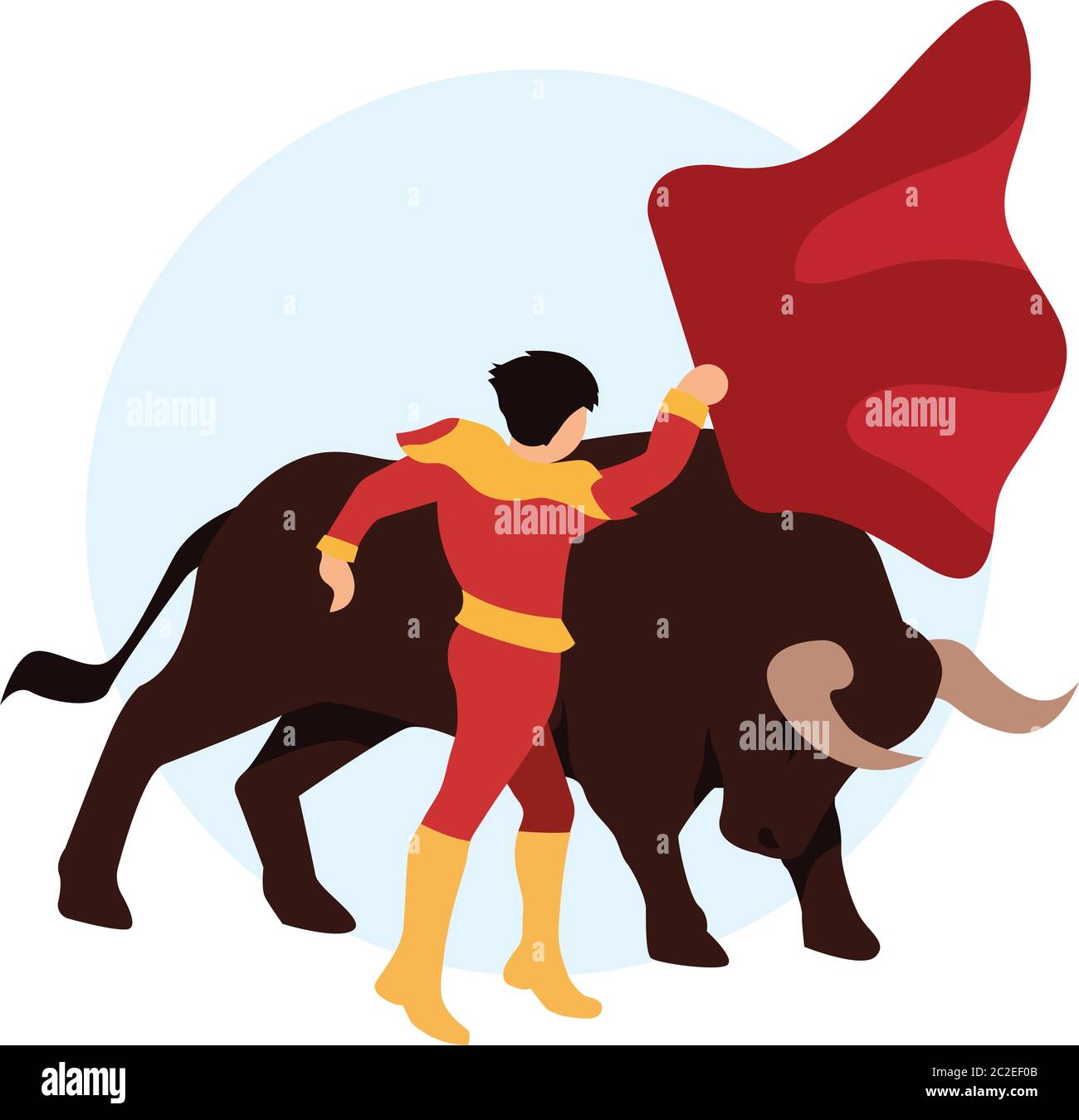 bullfighter awaiting for the bull in the bullring. bull fighting ...