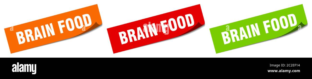 brain food sticker. brain food square isolated sign. brain food label ...
