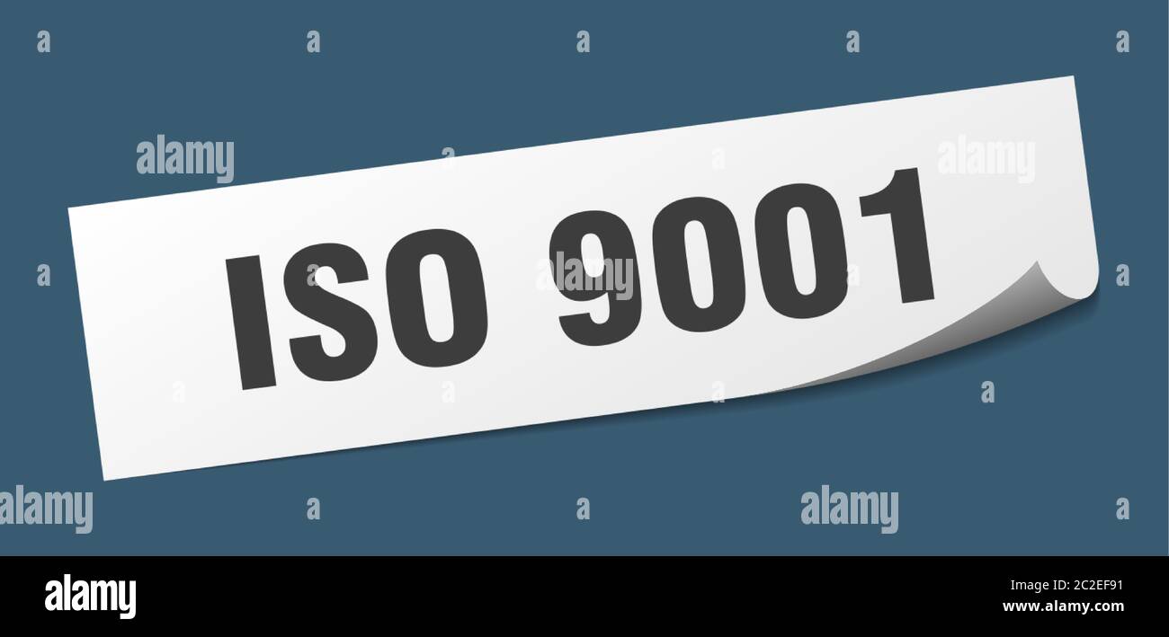 iso 9001 sticker. iso 9001 square isolated sign. iso 9001 label Stock ...