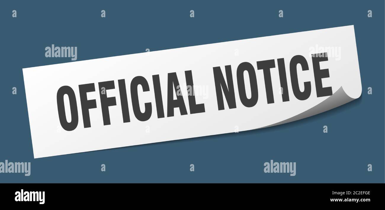official notice sticker. official notice square isolated sign. official ...