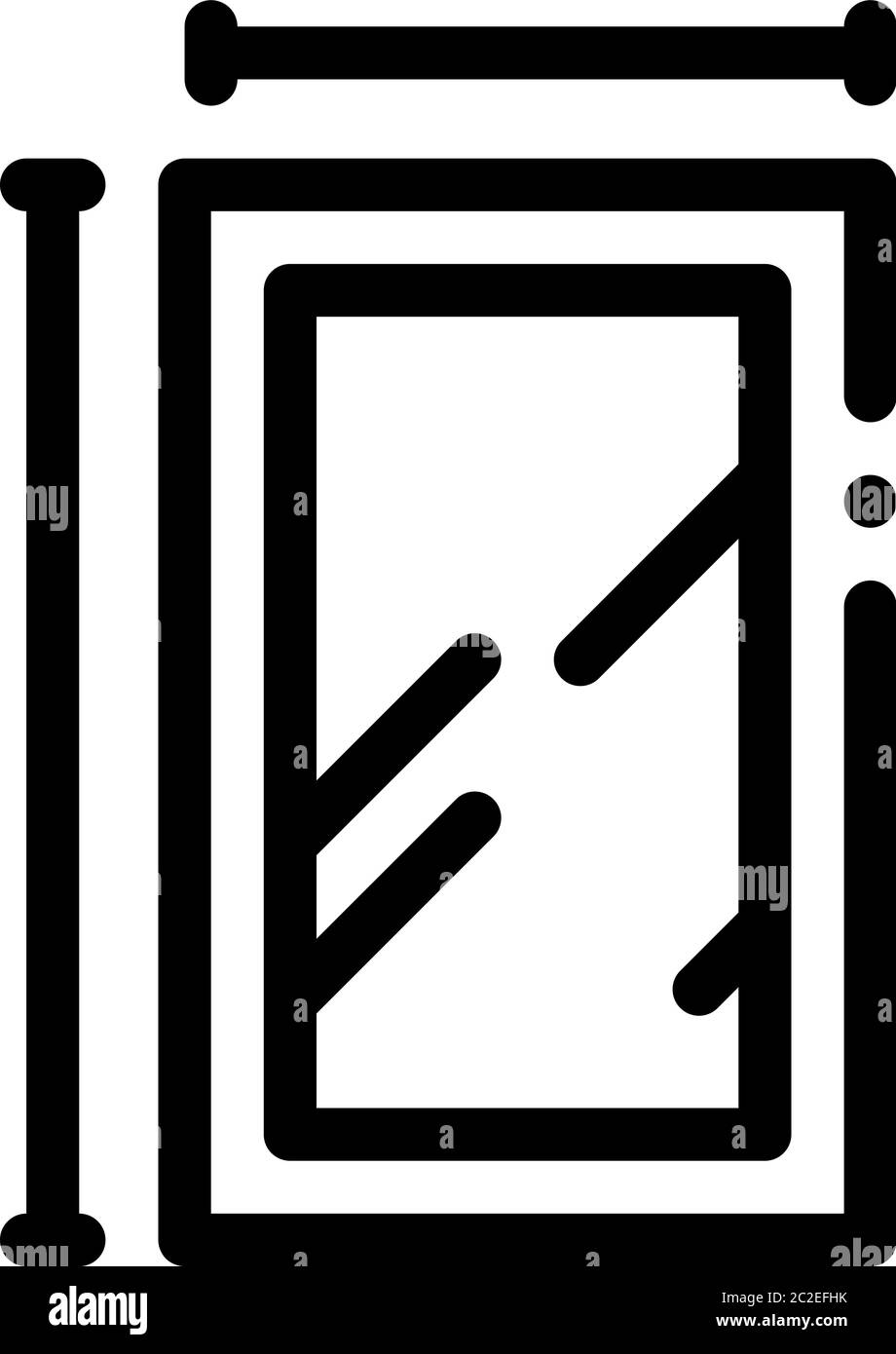 window dimensions icon vector outline illustration Stock Vector Image ...