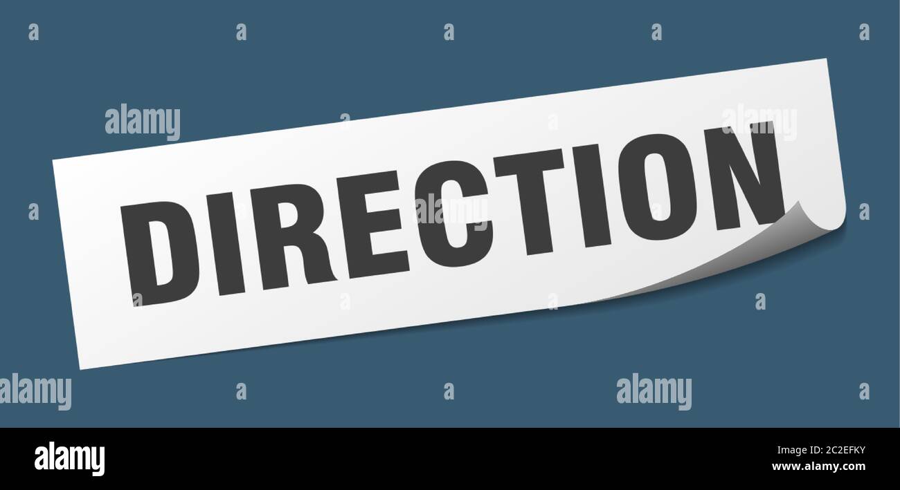 direction sticker. direction square isolated sign. direction label ...