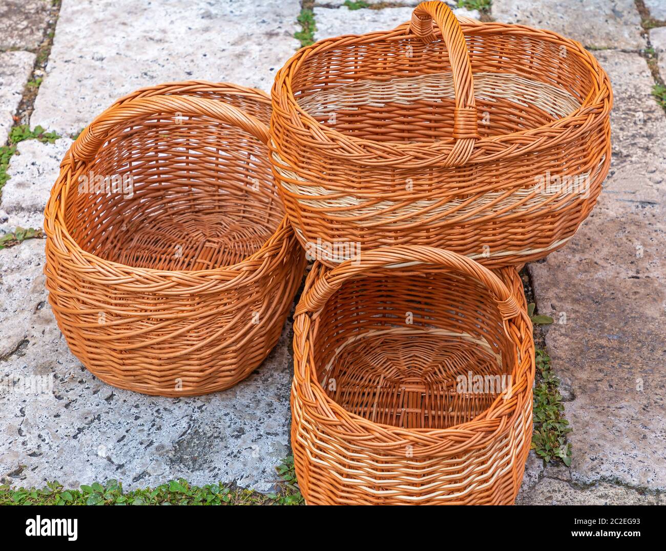 Baskets for sale on a market Stock Photo - Alamy