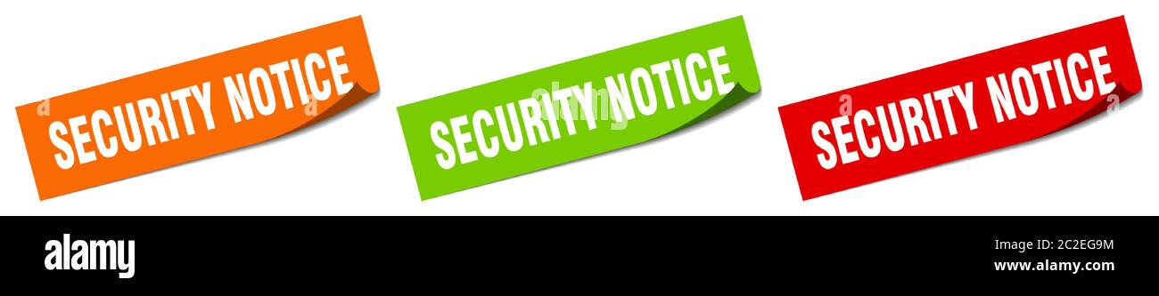 security notice sticker. security notice square isolated sign. security ...