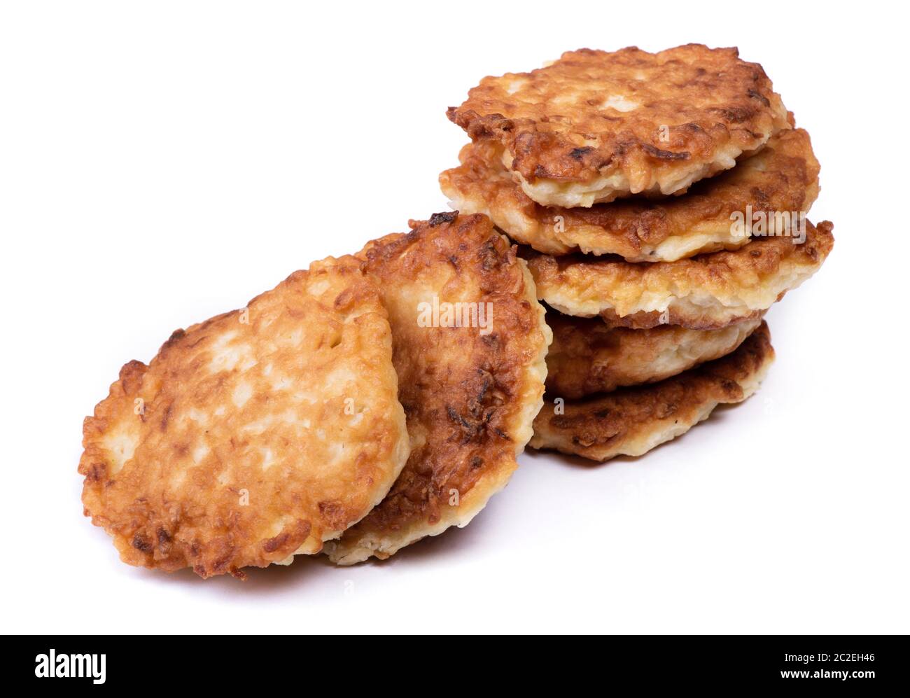 Group of delicious cabbage cutlets isolated over white background Stock ...