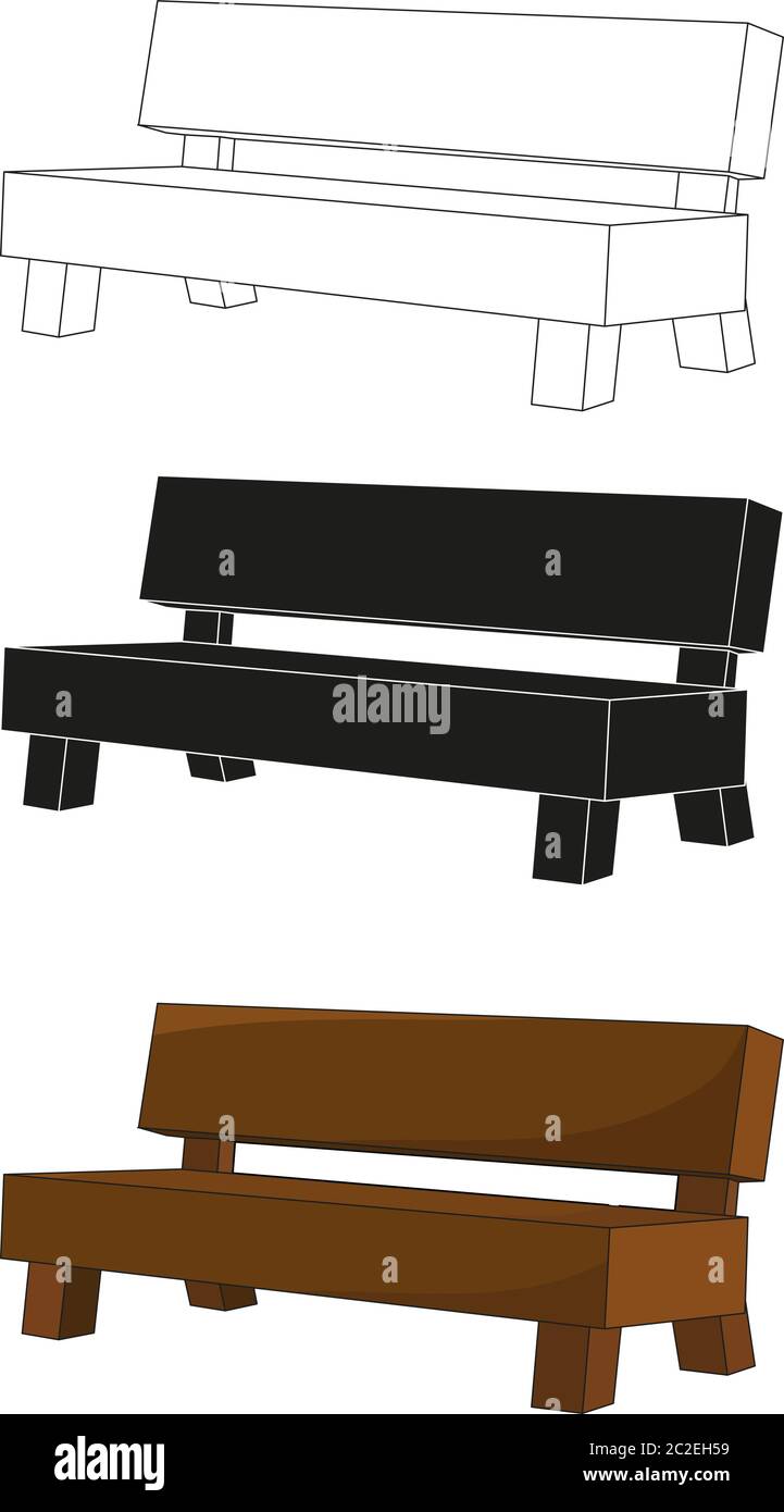 Bench in park front Stock Vector Images - Alamy
