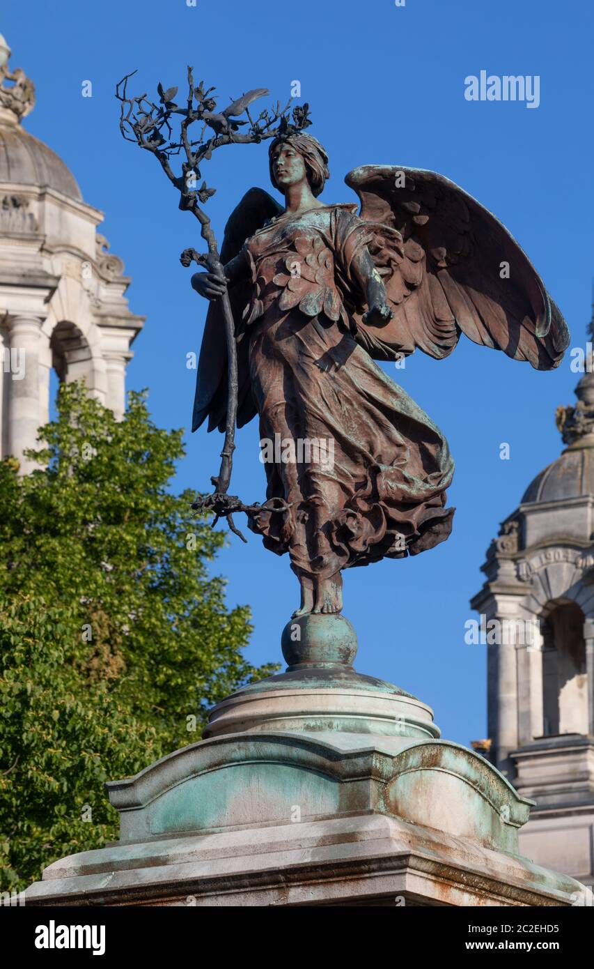 South African War Memorial, Cathays Park, Cardiff, Wales Stock Photo ...