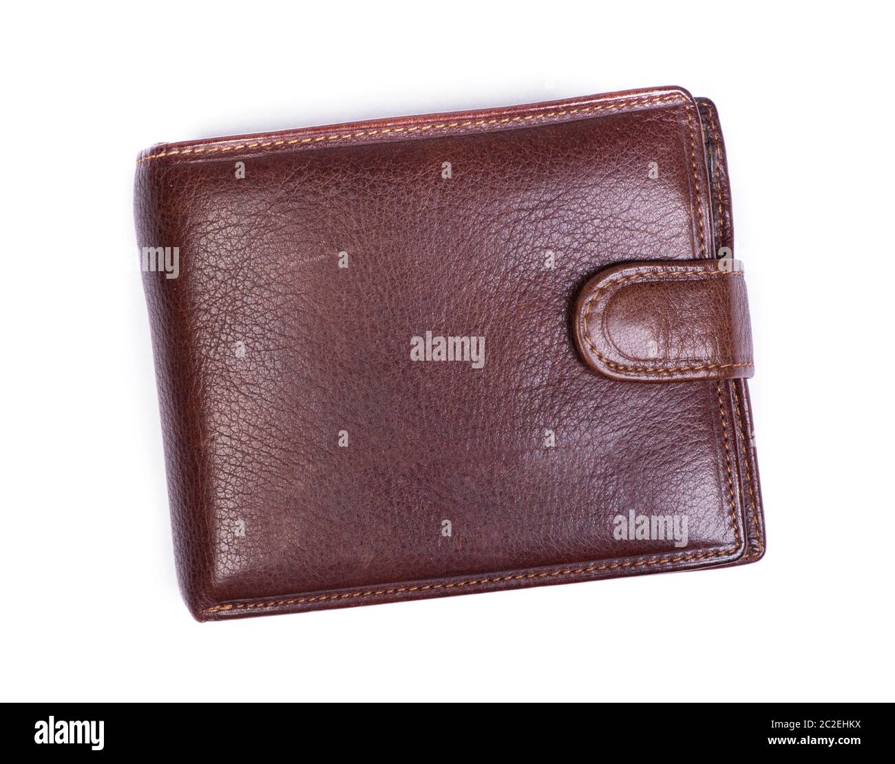 Brown leather wallet isolated on white background Stock Photo - Alamy