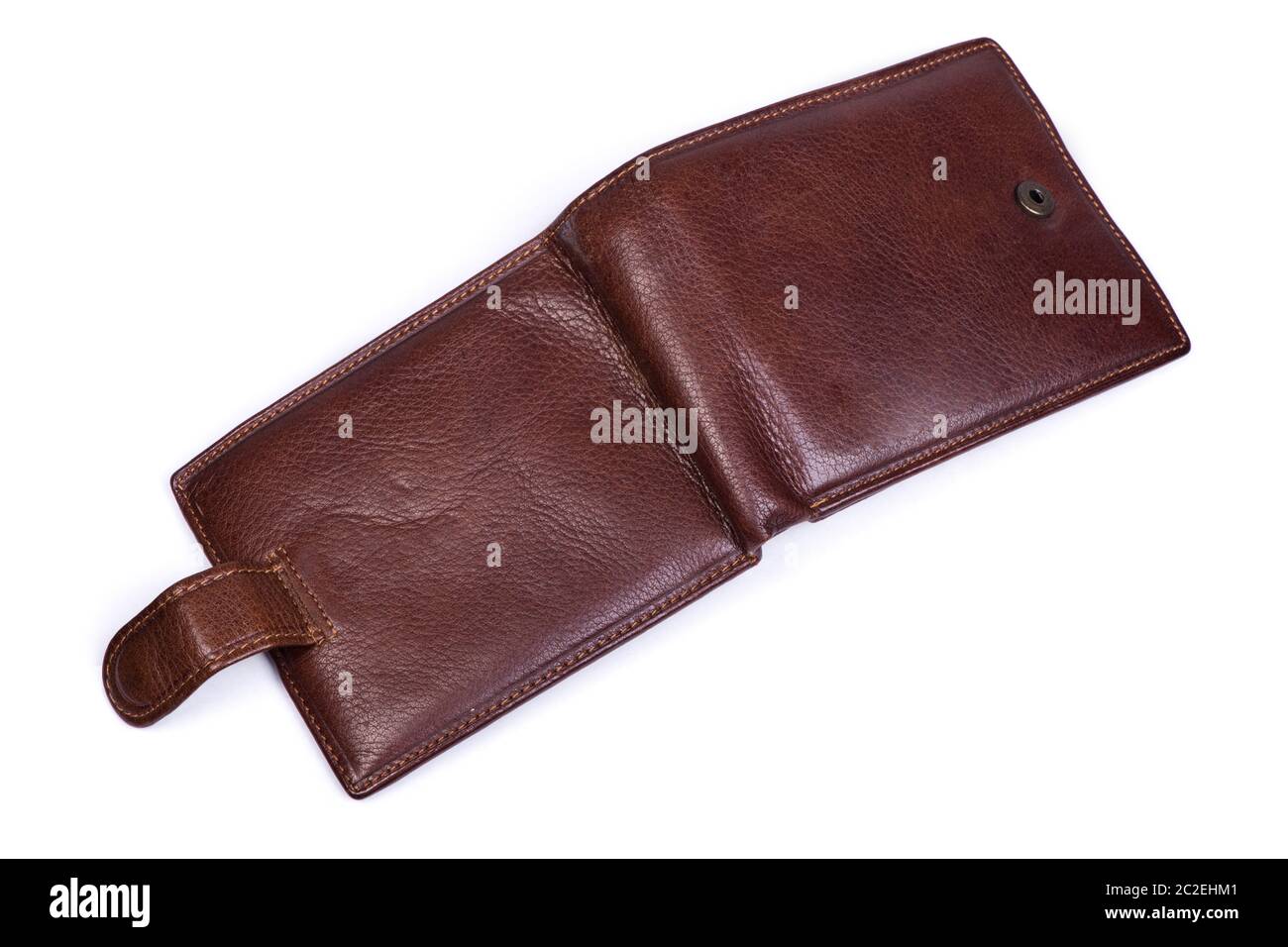 Brown leather wallet isolated on white background Stock Photo - Alamy