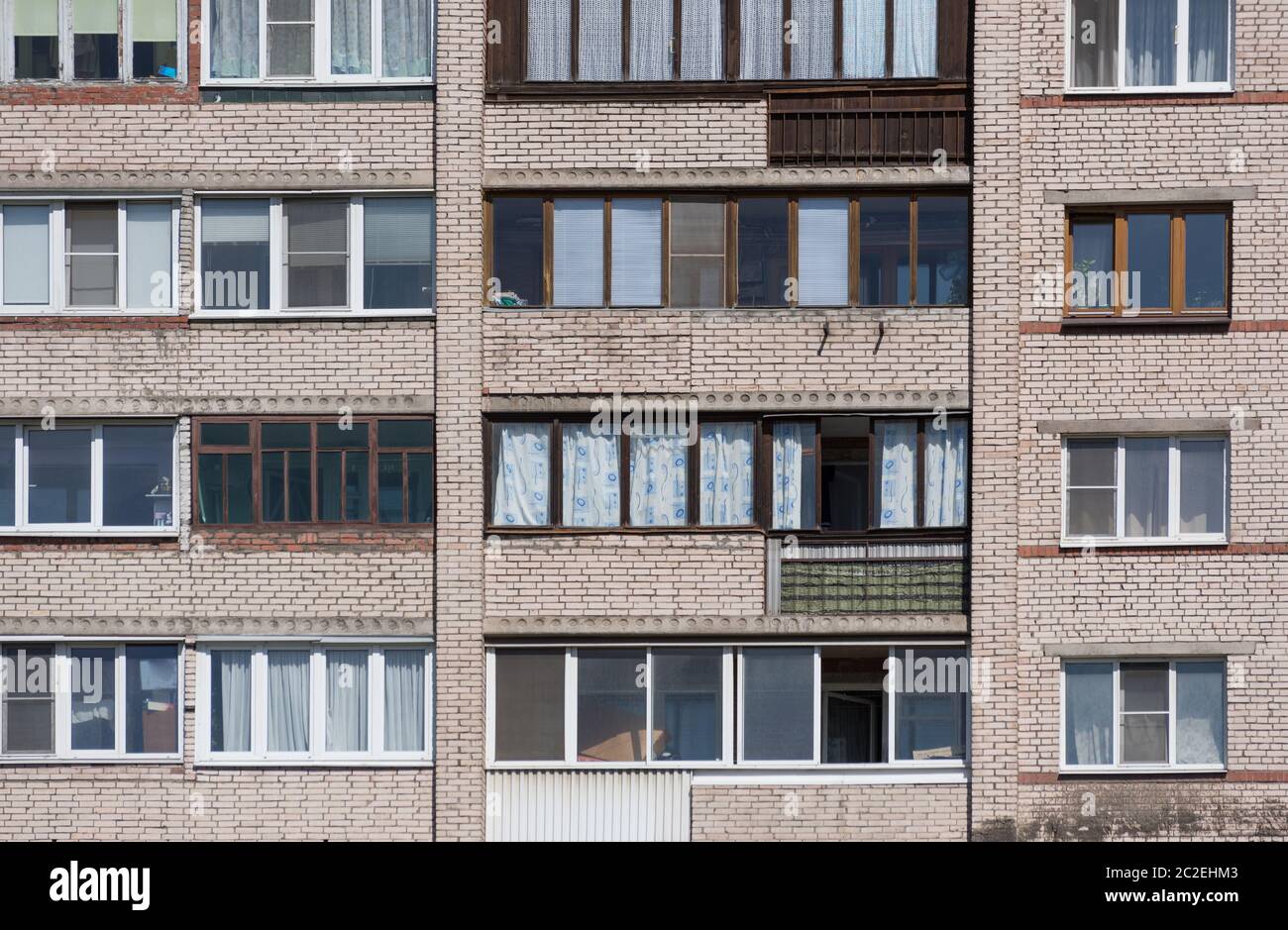 Typical facade of the panel building in the post Soviet countries Stock ...