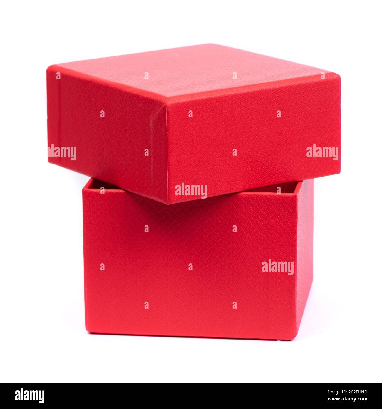 Bright red cardboard gift box isolated on white background Stock Photo ...