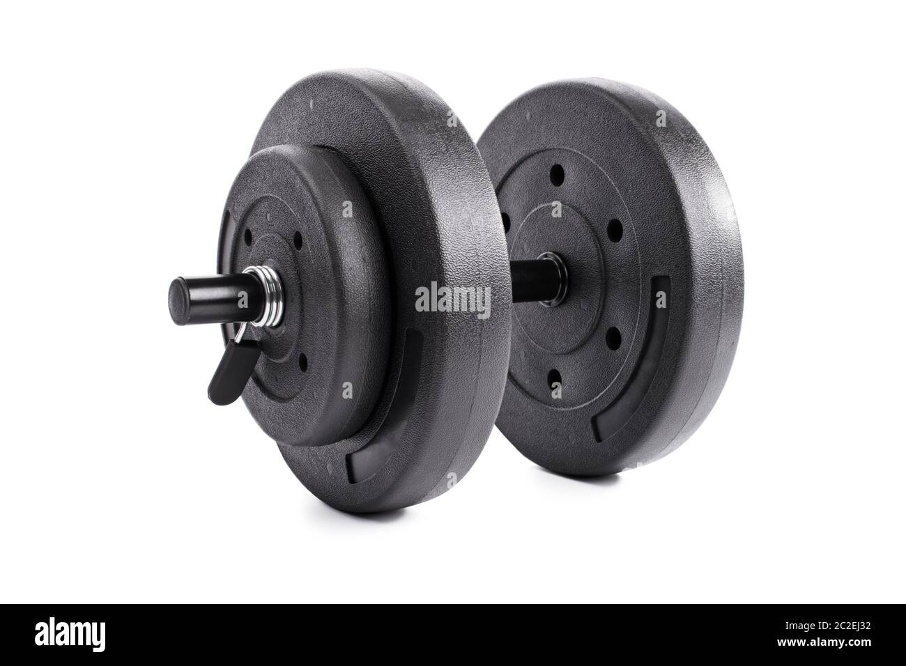 Close up shot of a dumbbell, isolated on white background Stock Photo ...