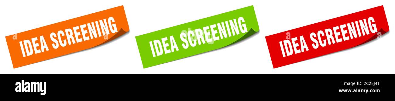 idea screening sticker. idea screening square isolated sign. idea ...