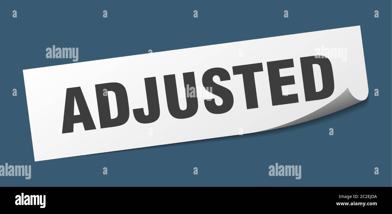 adjusted sticker. adjusted square isolated sign. adjusted label Stock ...