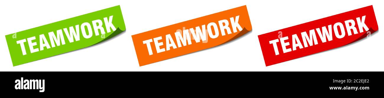 teamwork sticker. teamwork square isolated sign. teamwork label Stock ...