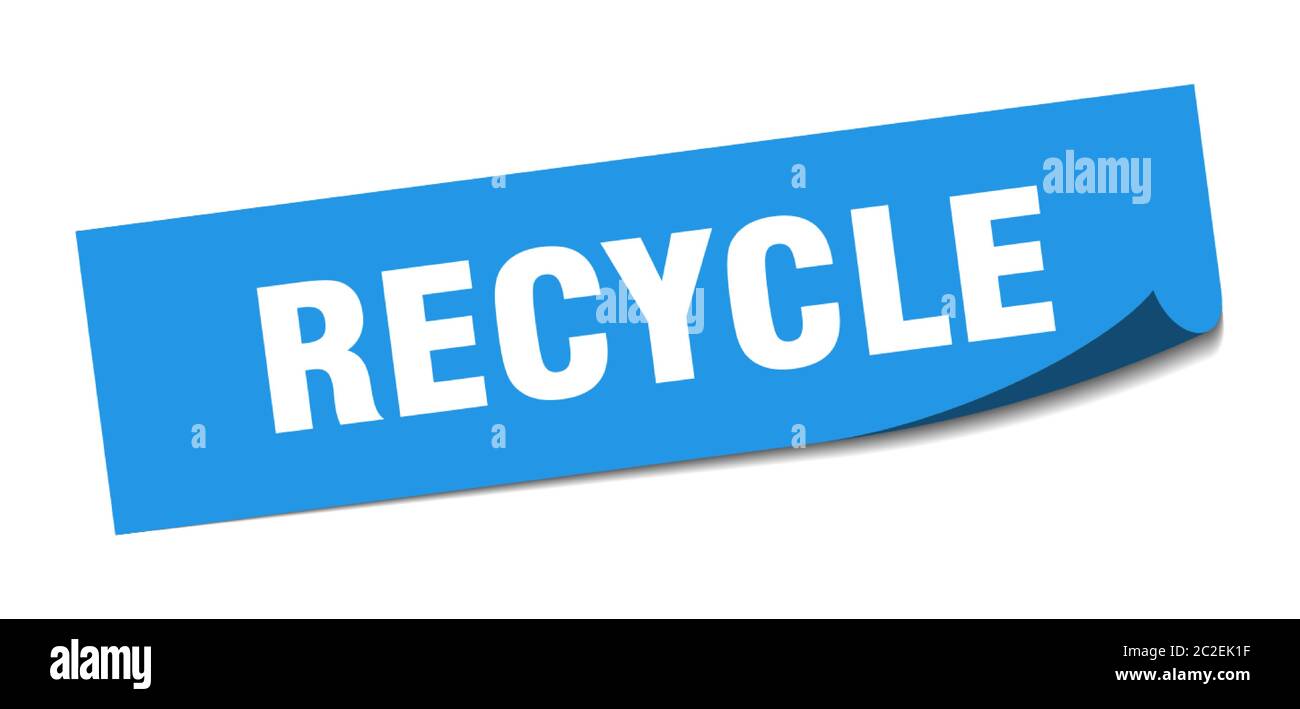 recycle sticker. recycle square isolated sign. recycle label Stock ...