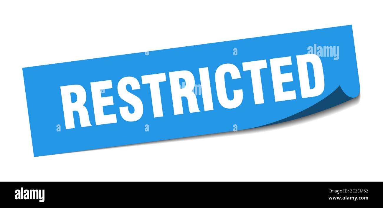 restricted sticker. restricted square isolated sign. restricted label ...