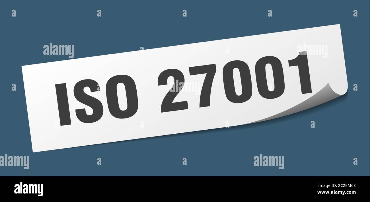 iso 27001 sticker. iso 27001 square isolated sign. iso 27001 label ...