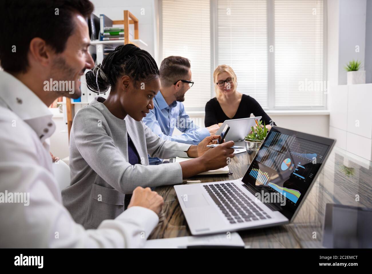 Team people examining business data hi-res stock photography and images ...