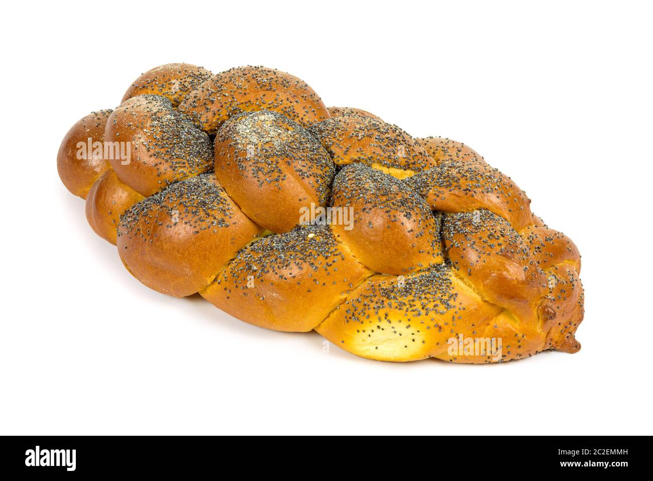 Fresh whole challah bread isolated on white background with clipping ...