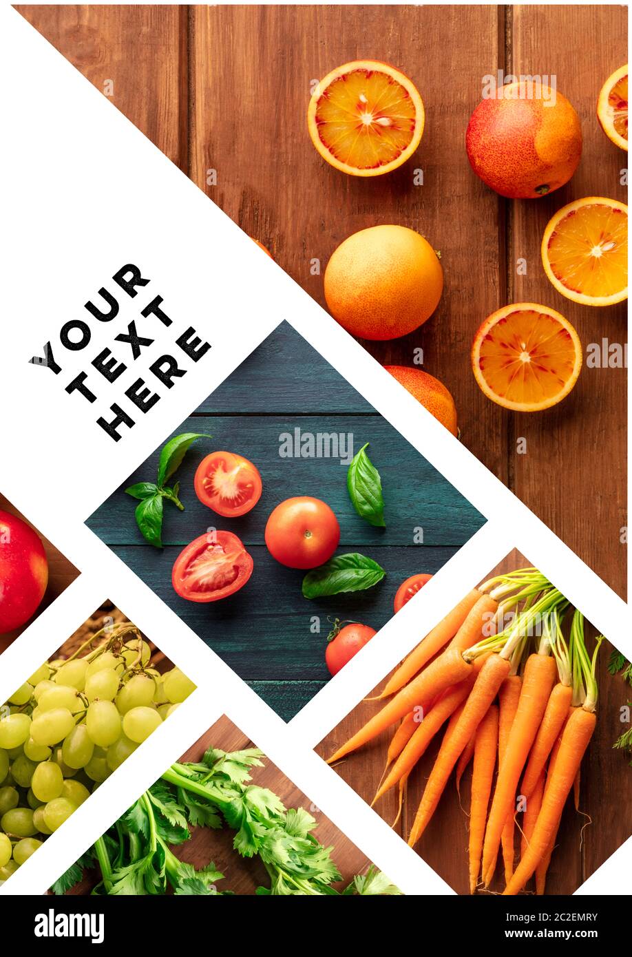 Organic Food Collage design template. Many photos of fresh vegetables ...