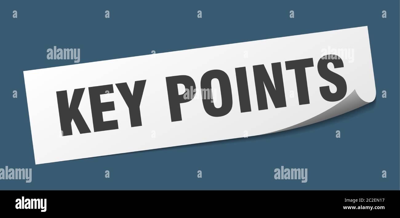 key points sticker. key points square isolated sign. key points label ...
