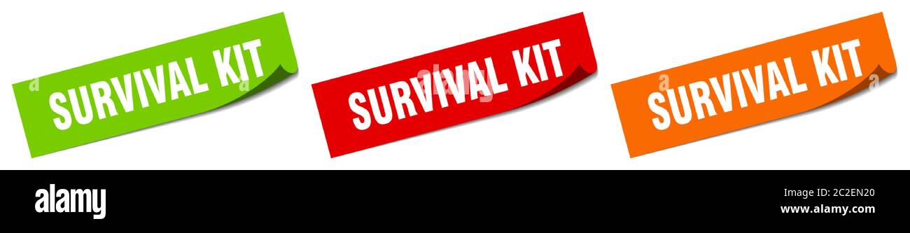 survival kit sticker. survival kit square isolated sign. survival kit ...