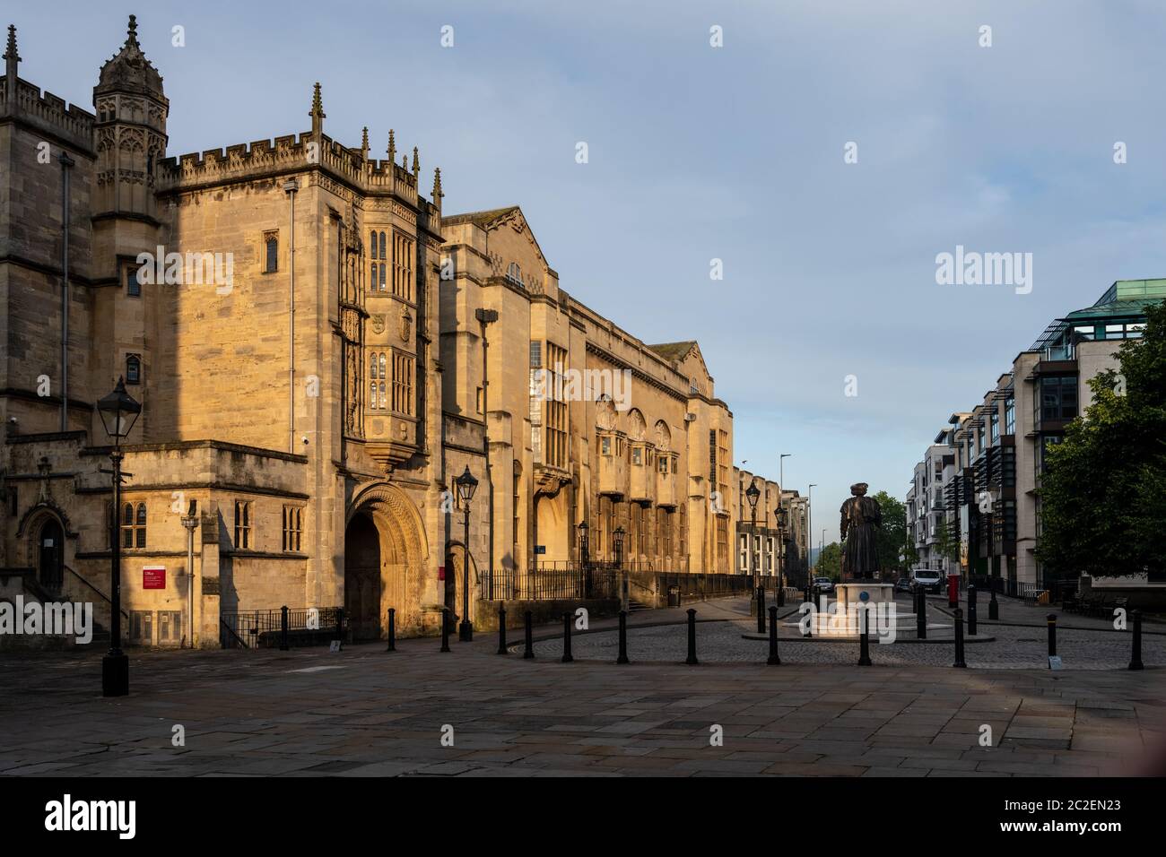 Dawn light falls on the gothic exterior of Bristol's Central Library on ...