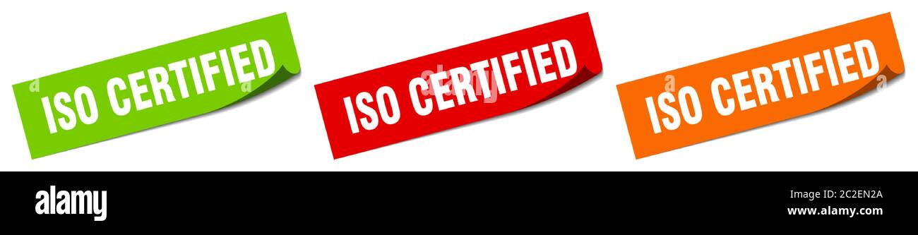 iso certified sticker. iso certified square isolated sign. iso ...