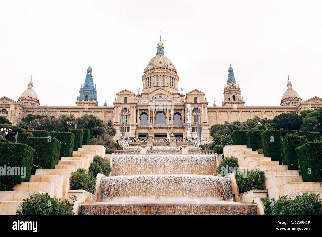 National Palace in Barcelona, Spain. A public palace on Mount Montjuic ...