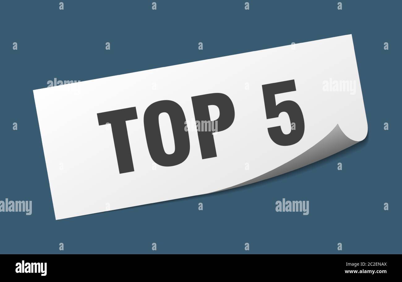 top 5 sticker. top 5 square isolated sign. top 5 label Stock Vector ...