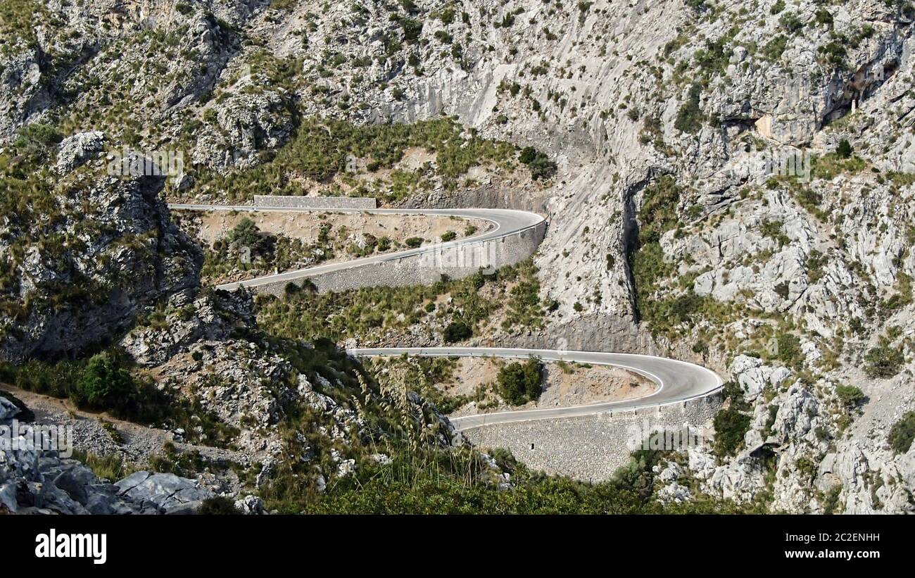 Sharp Curves on the Serpentine in the mountains of the Tramuntana ...