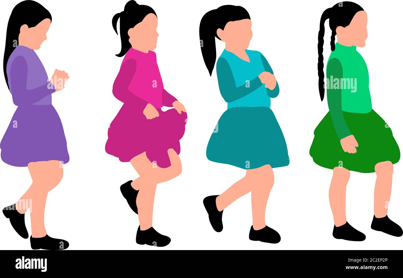 vector, on white background, faceless child, set Stock Vector Image ...