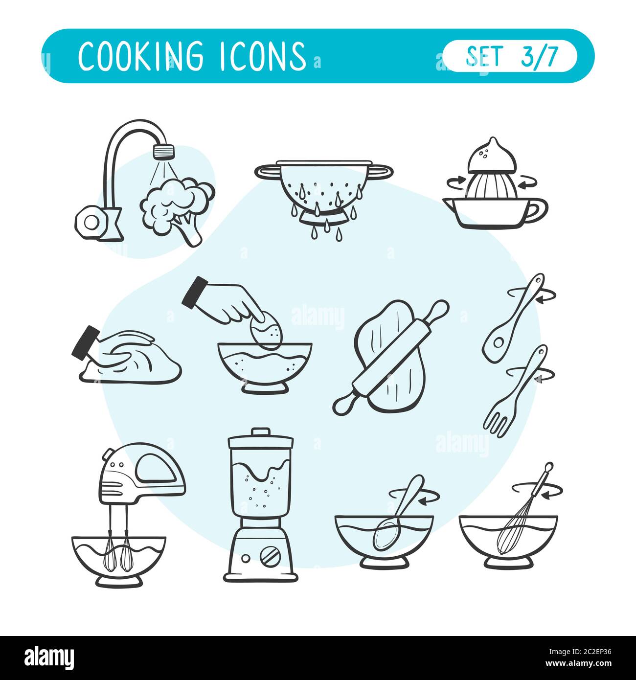 Cooking instructions icon set. Very useful to explain cooking recipes ...