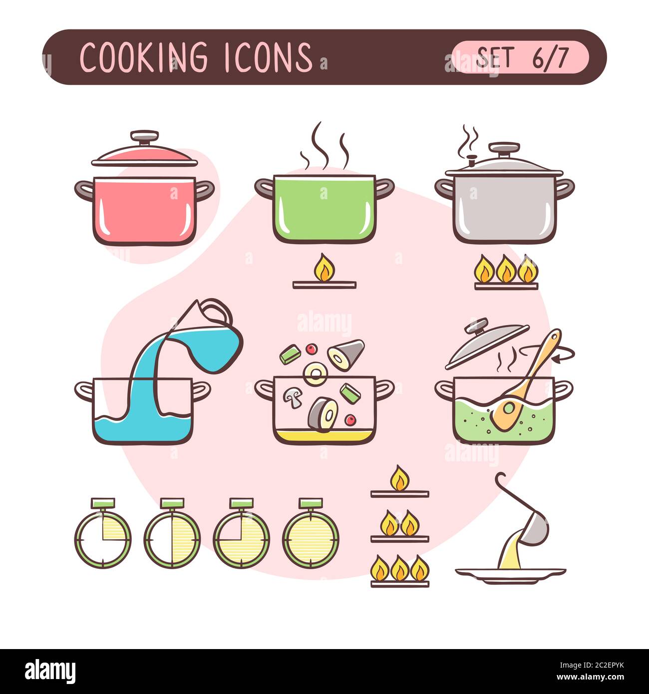 Cooking instructions icon set. Very useful to explain cooking recipes ...