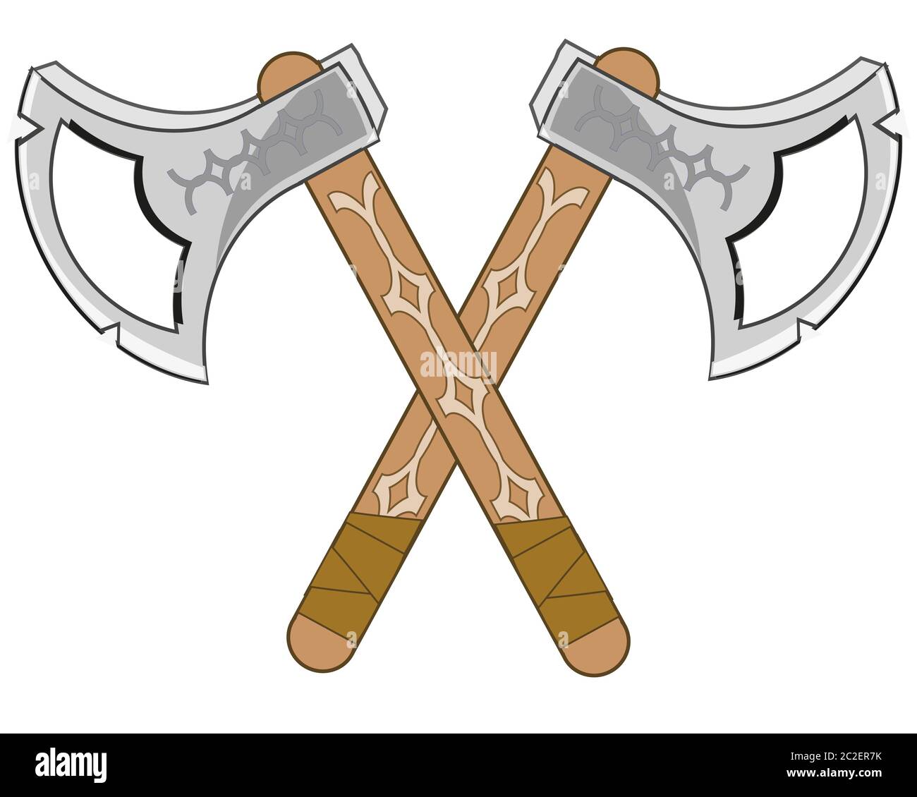 Vector illustration of the cartoon of the medieval weapon axe Stock ...