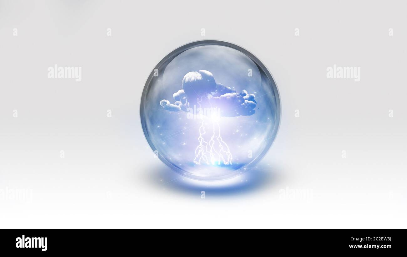 Sphere contains storm cloud. 3D rendering Stock Photo - Alamy