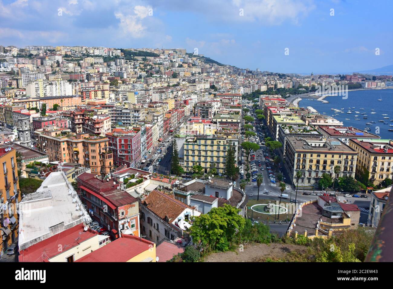 Italy, Napoli, view of the historic center, castles and monuments ...