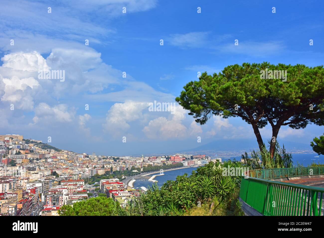 Italy, Napoli, view of the historic center, castles and monuments ...