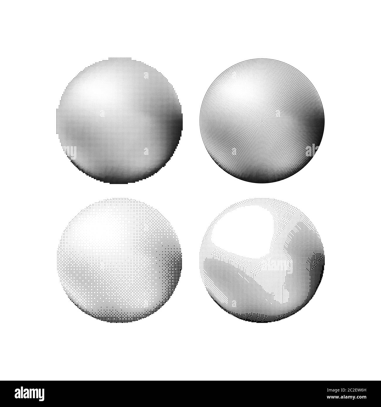 Halftone Pattern. Set of Dots. Dotted Balls on White Background ...