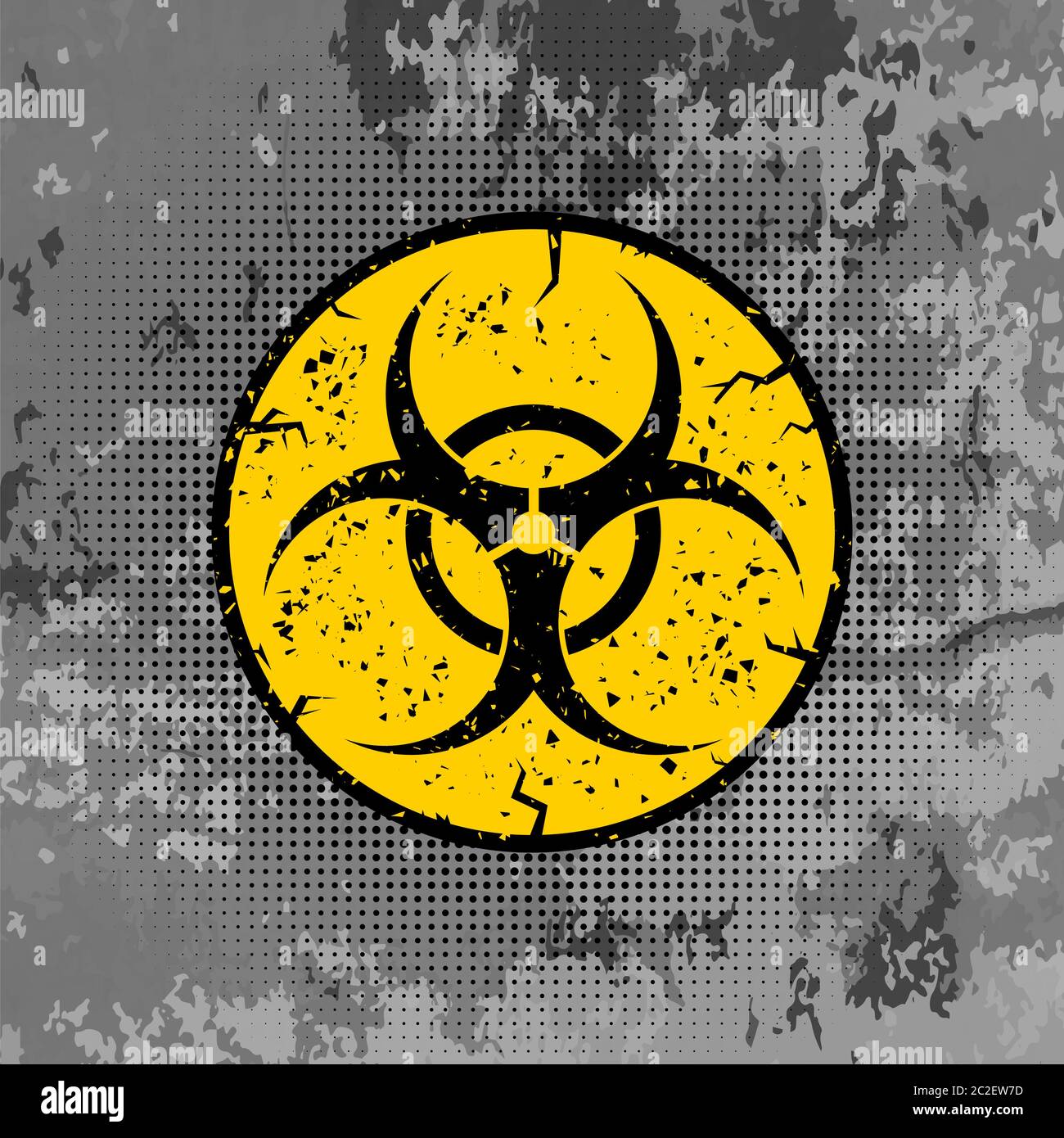 Beware Biohazard Sign Isolated on Grey Grunge Background. International ...