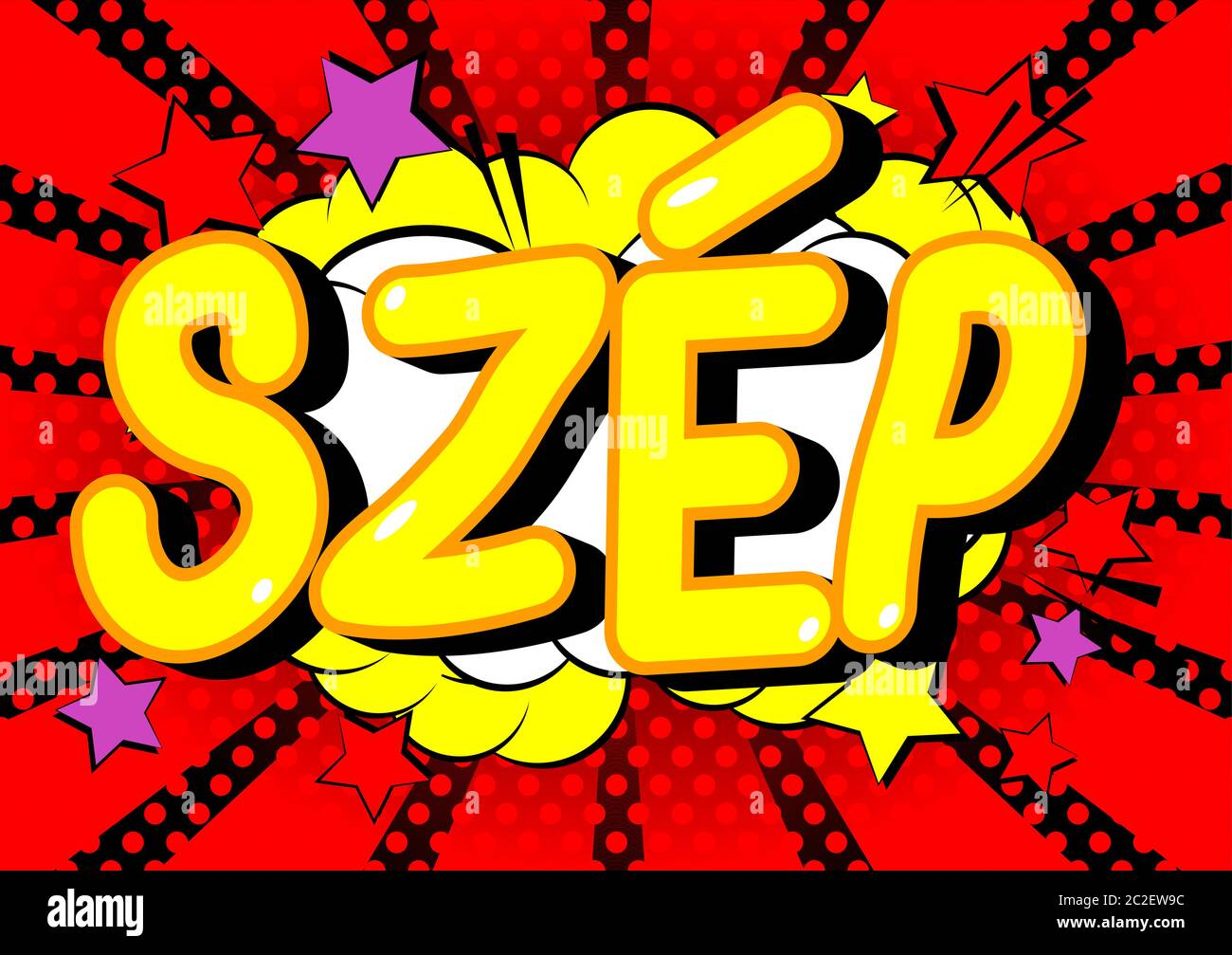 Beautiful in Hungarian. Comic book style foreign language cartoon words ...