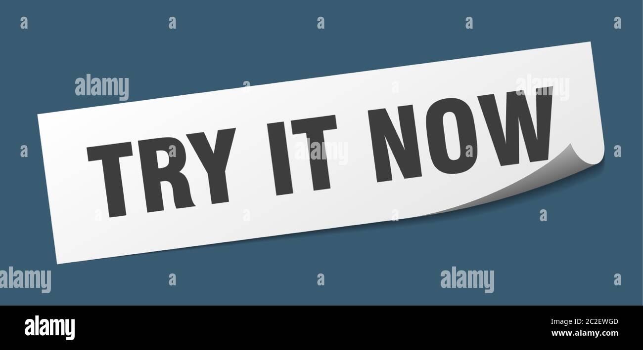 try it now sticker. try it now square isolated sign. try it now label ...