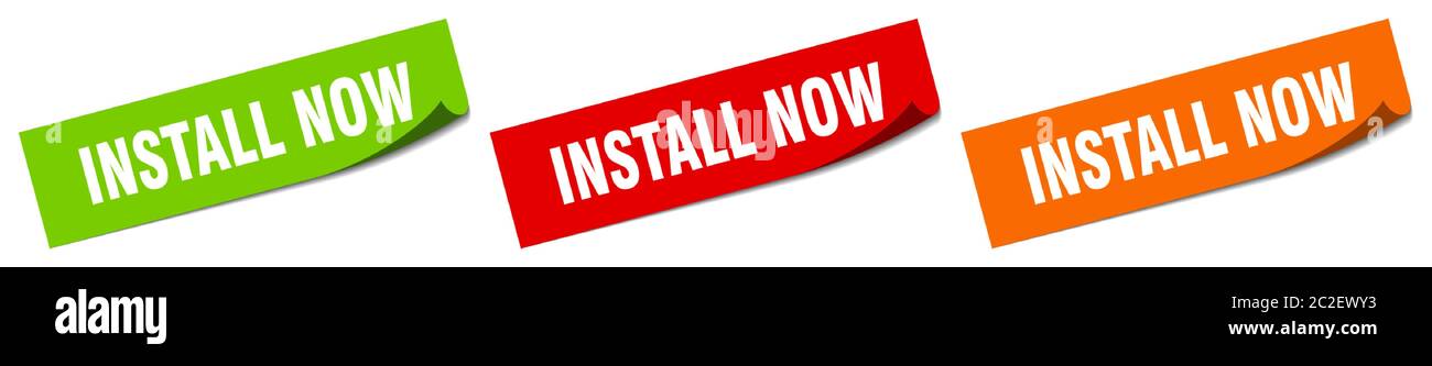 install now sticker. install now square isolated sign. install now ...
