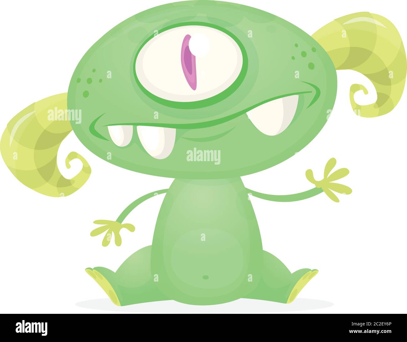 Funny cartoon monster with one eye. Halloween illustration Stock Vector ...