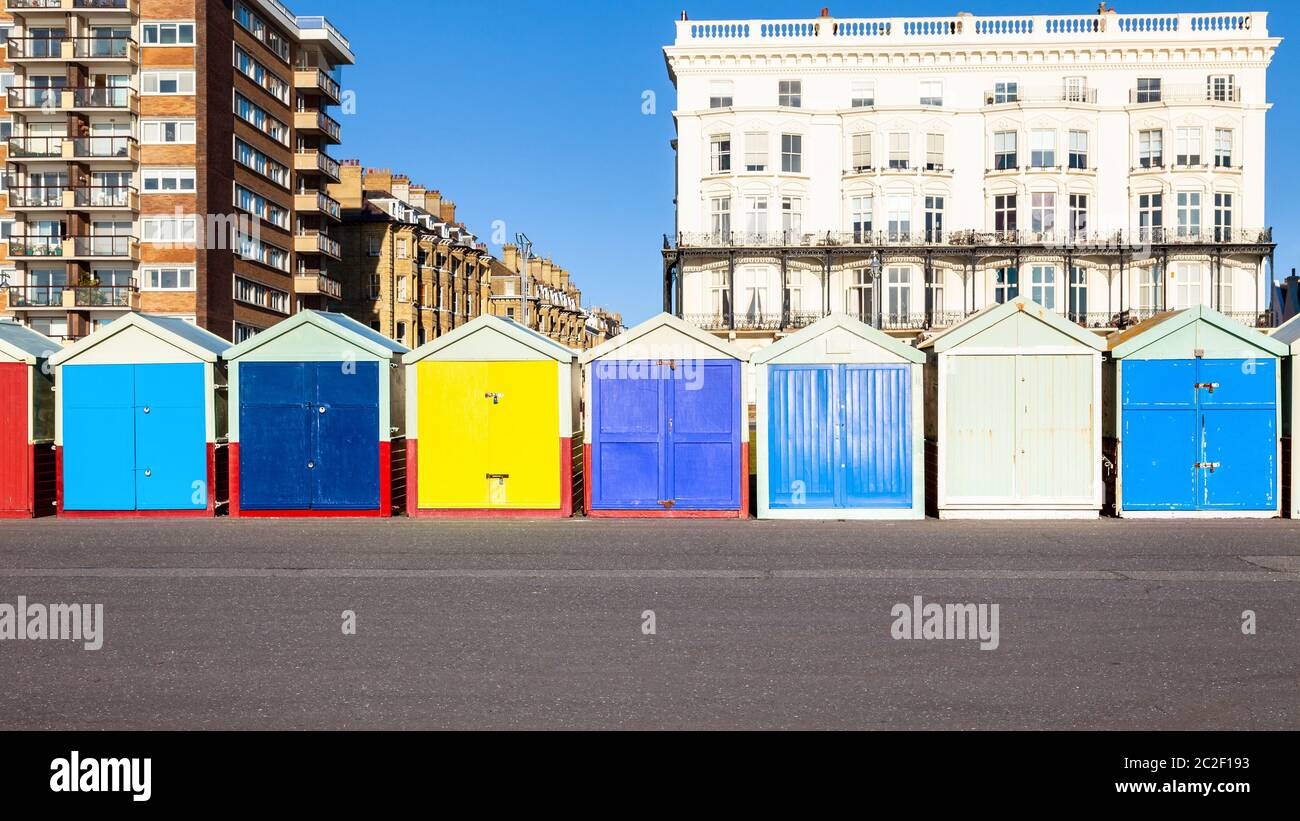 Colorful Brighton beach huts Stock Photo - Alamy