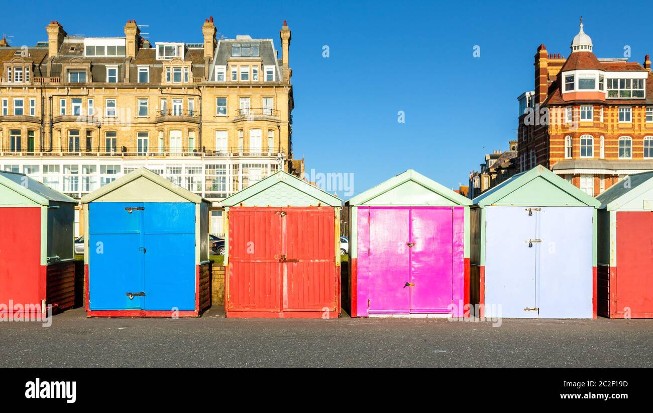 Colorful Brighton beach huts Stock Photo - Alamy