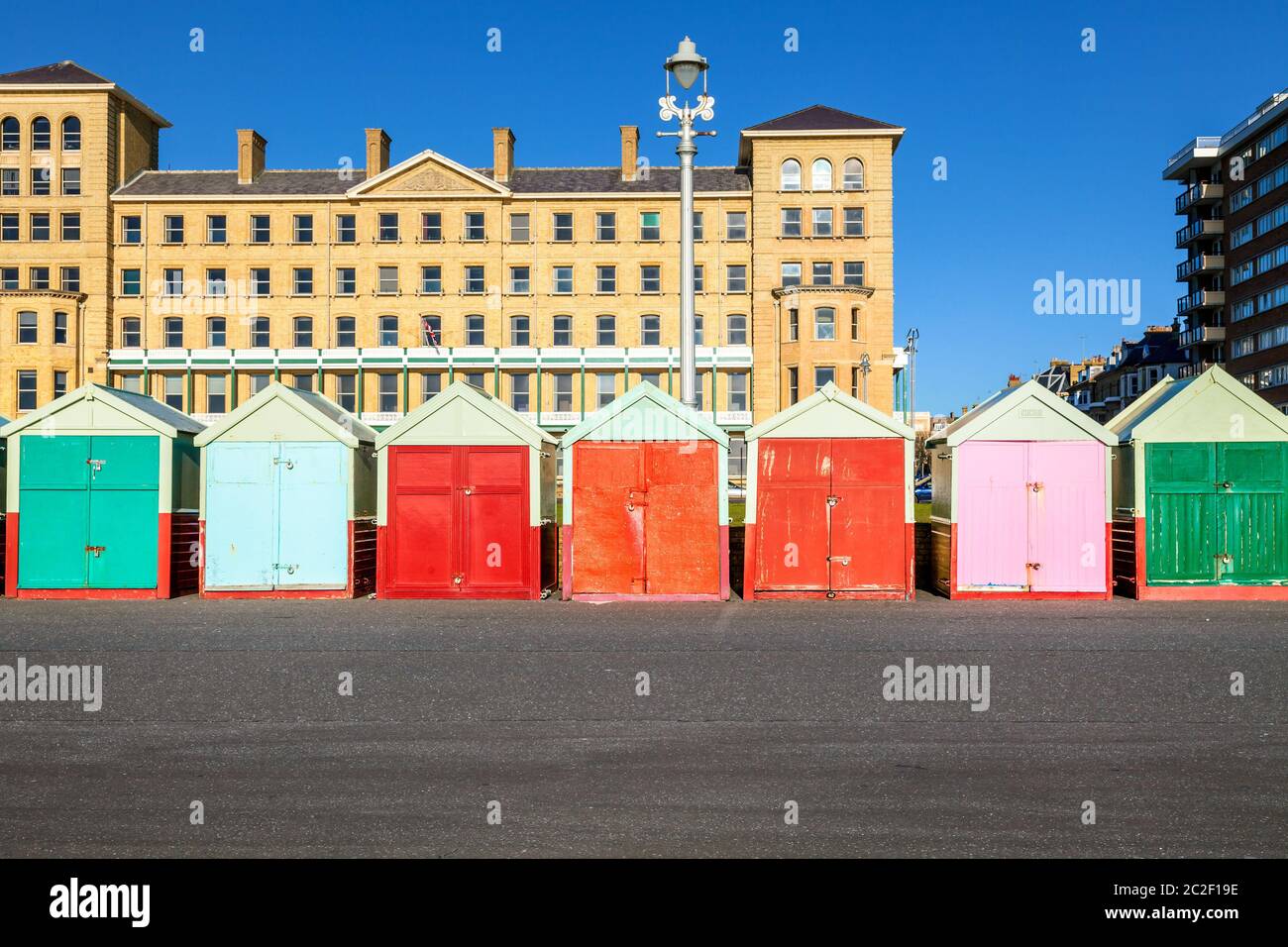 Colorful Brighton beach huts Stock Photo - Alamy