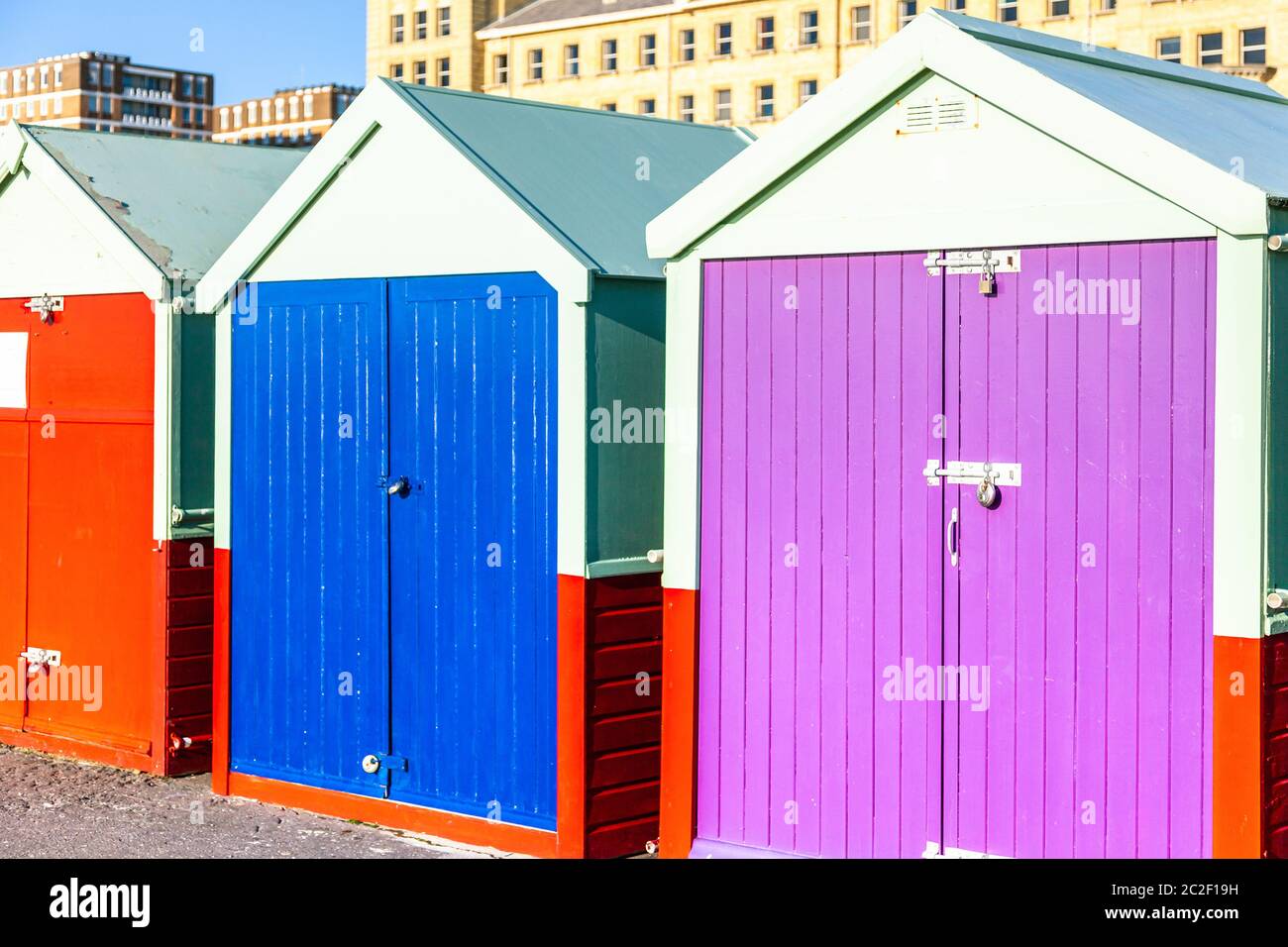 Colorful Brighton beach huts Stock Photo - Alamy