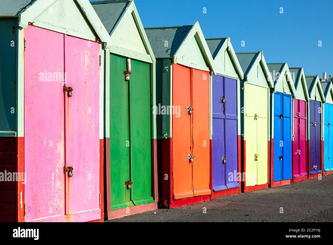 Colorful Brighton beach huts Stock Photo - Alamy